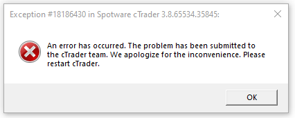 cTrader Forum - Exception 18186430 in Beta 3.8.65534.35845