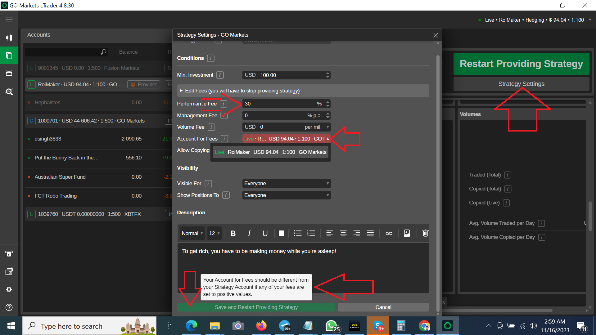 Ctrader Forum Unable To Put Performance Fees From Strategy Setting
