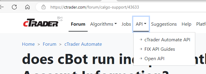 cTrader Forum - SITE in chrome don't work correctly